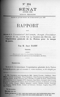 La Grande Guerre vue des commissions du Sénat : Jean Fabry | Sénat