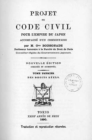 Projet de Code Civil pour le Japon | Sénat