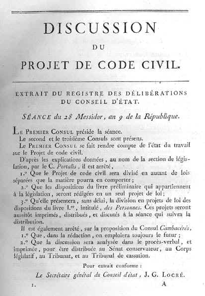 Code civil : an VIII | Sénat