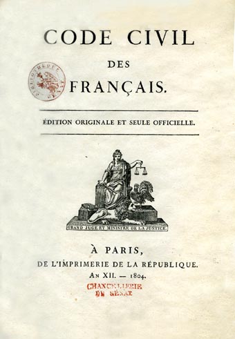 Code civil 1804 - Facsimilé | Sénat