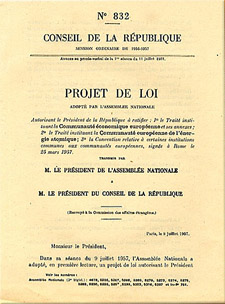 Le Conseil de la République examine les Traités de Rome - 1957 | Sénat